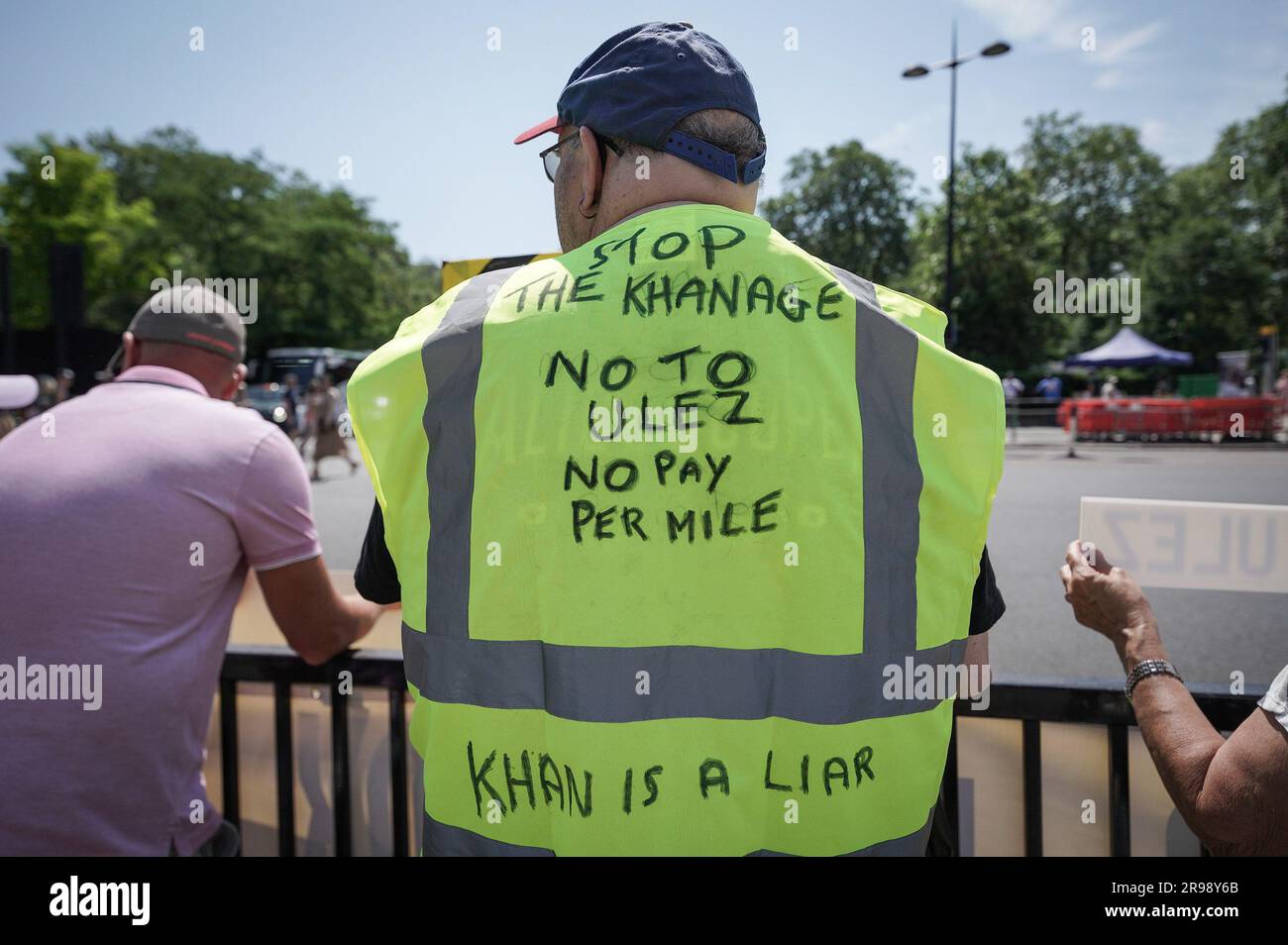 London, Großbritannien. 25. Juni 2023 Nein zu Ulez. Demonstranten ...