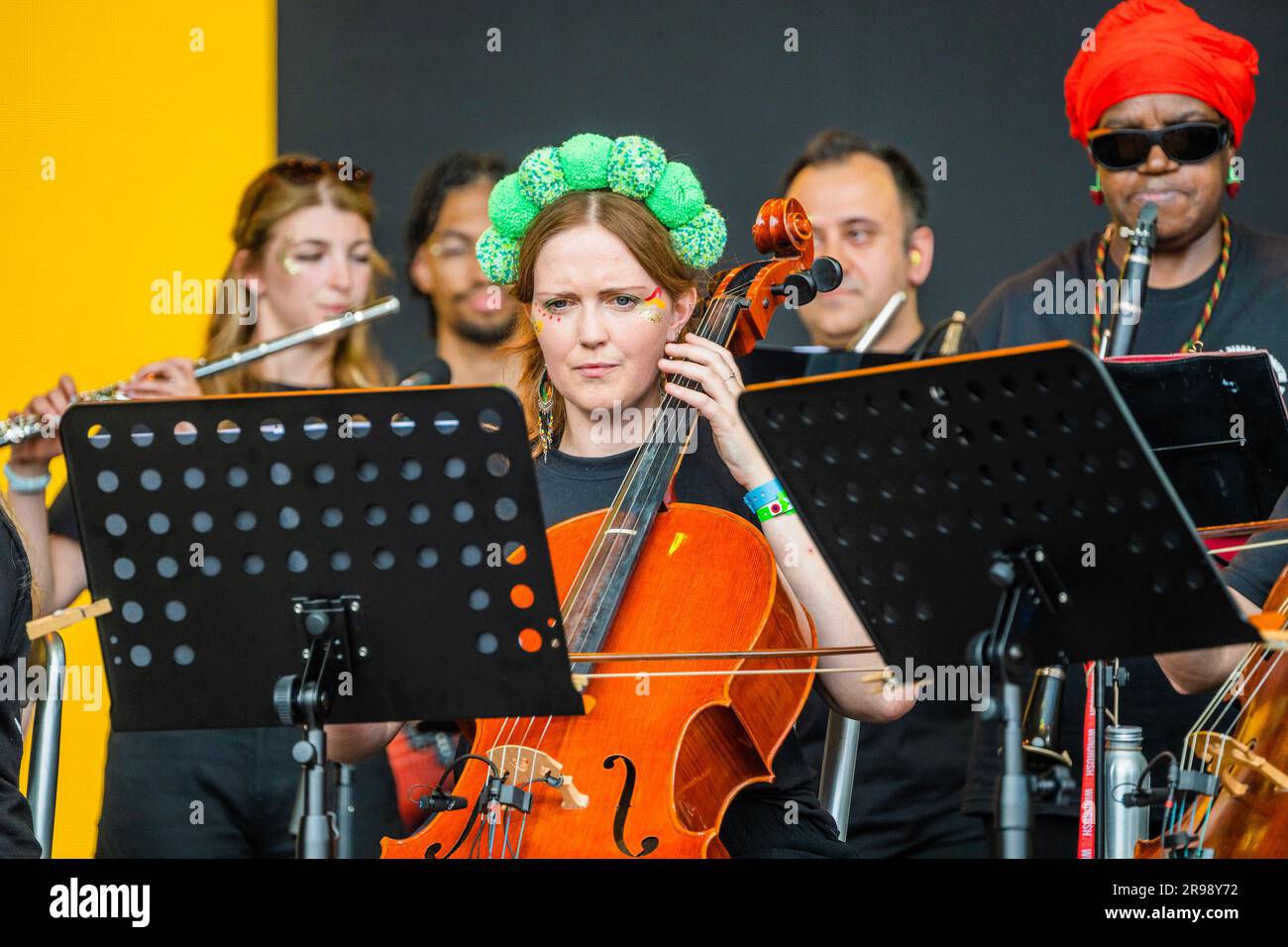 Glastonbury, Großbritannien. 25. Juni 2023. Das Bristol Reggae ...