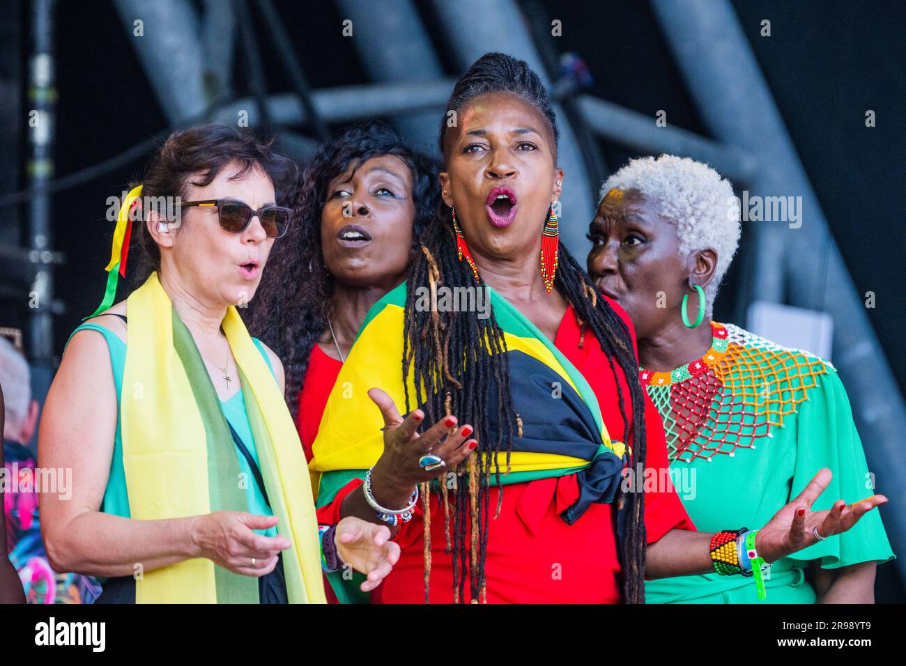 Glastonbury, Großbritannien. 25. Juni 2023. Das Bristol Reggae ...