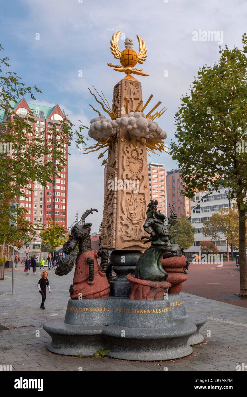 Rotterdam, NL - 10. Okt 2021: Denkmal Ode an Marten Toonder zu Ehren ...