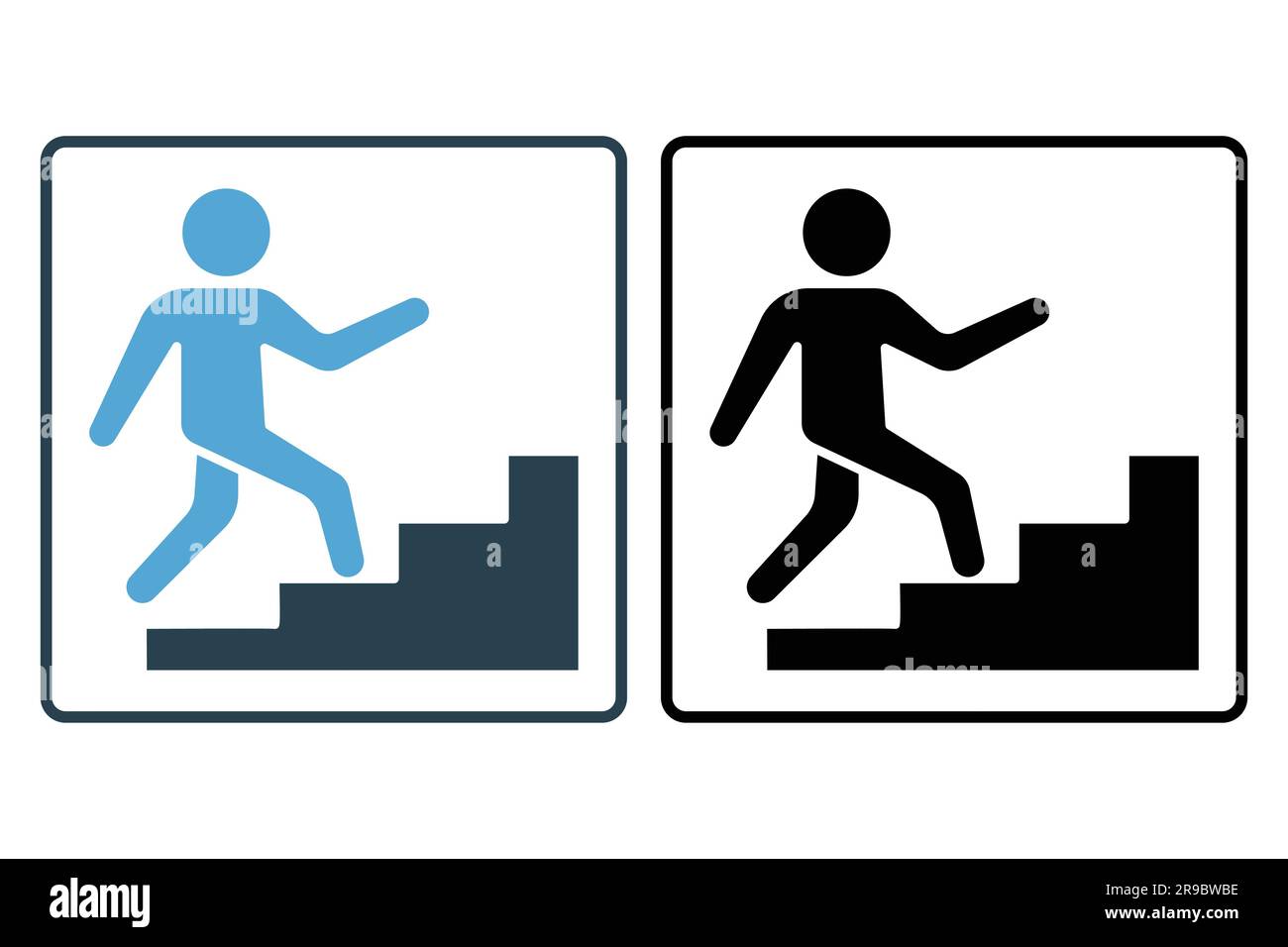 Symbol für erfolgreiche Schritte nach oben. Die Leute gehen die Treppe ...