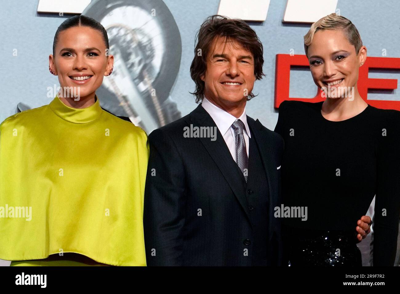 Hayley Atwell, from left, Tom Cruise and Pom Klementieff pose for ...