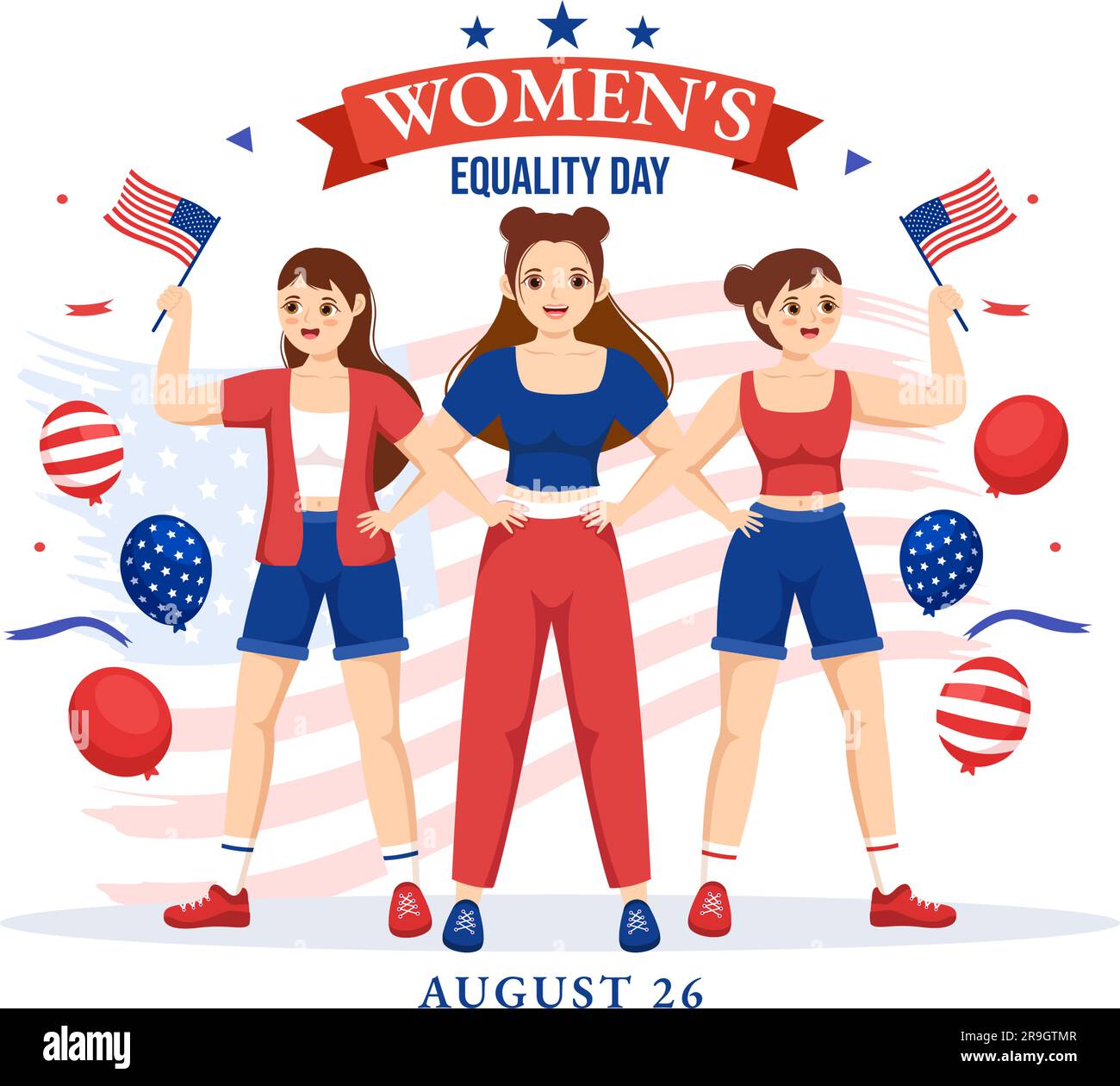 Womens Equality Day in den USA Vector Illustration am 26. August mit ...