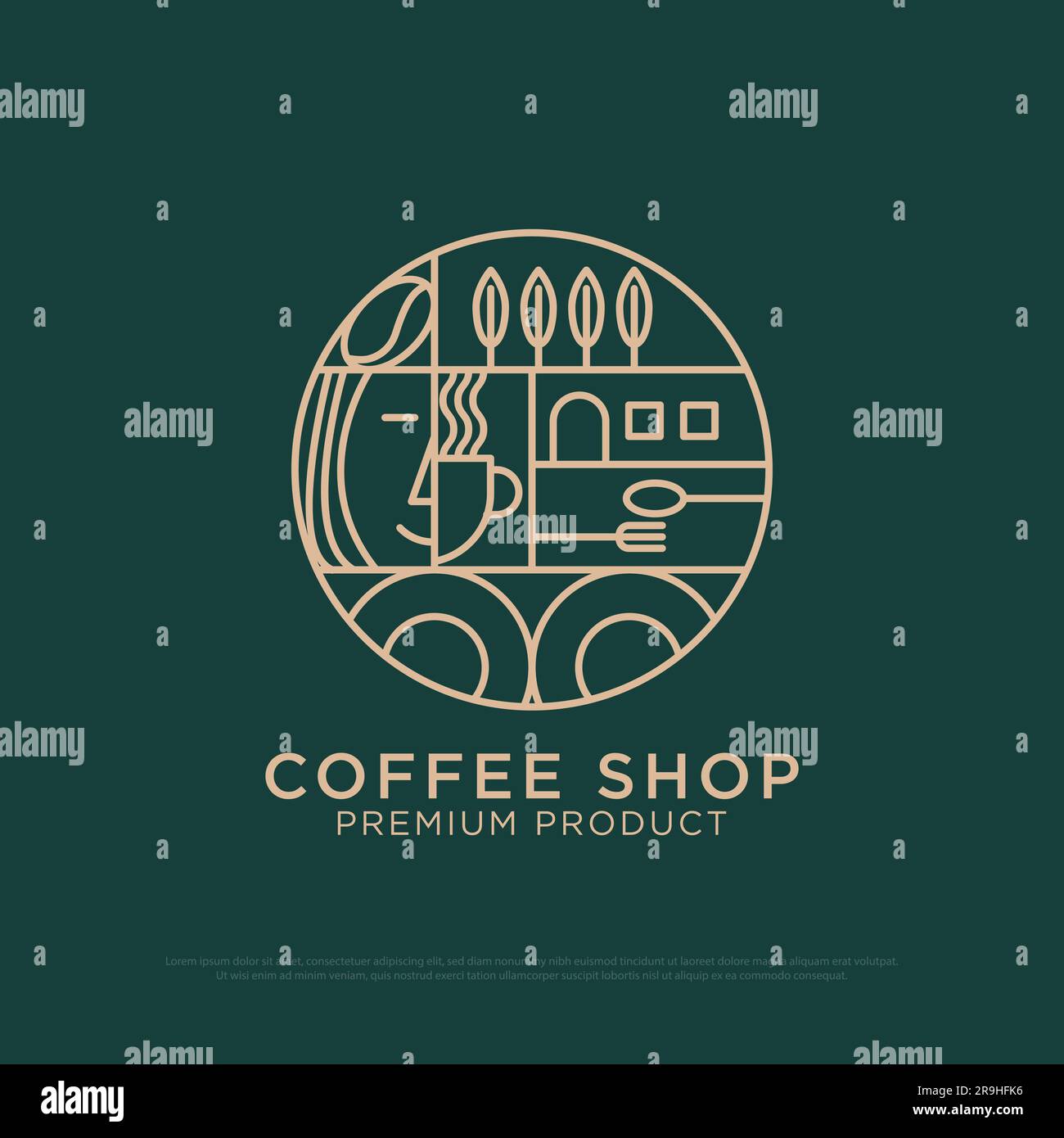 Coffee shop logo Stock-Vektorgrafiken kaufen - Alamy