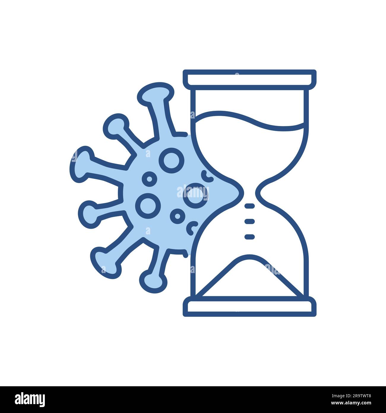 Vektorsymbol für Inkubationszeit. Inkubationszeit Sanduhr und Virus ...