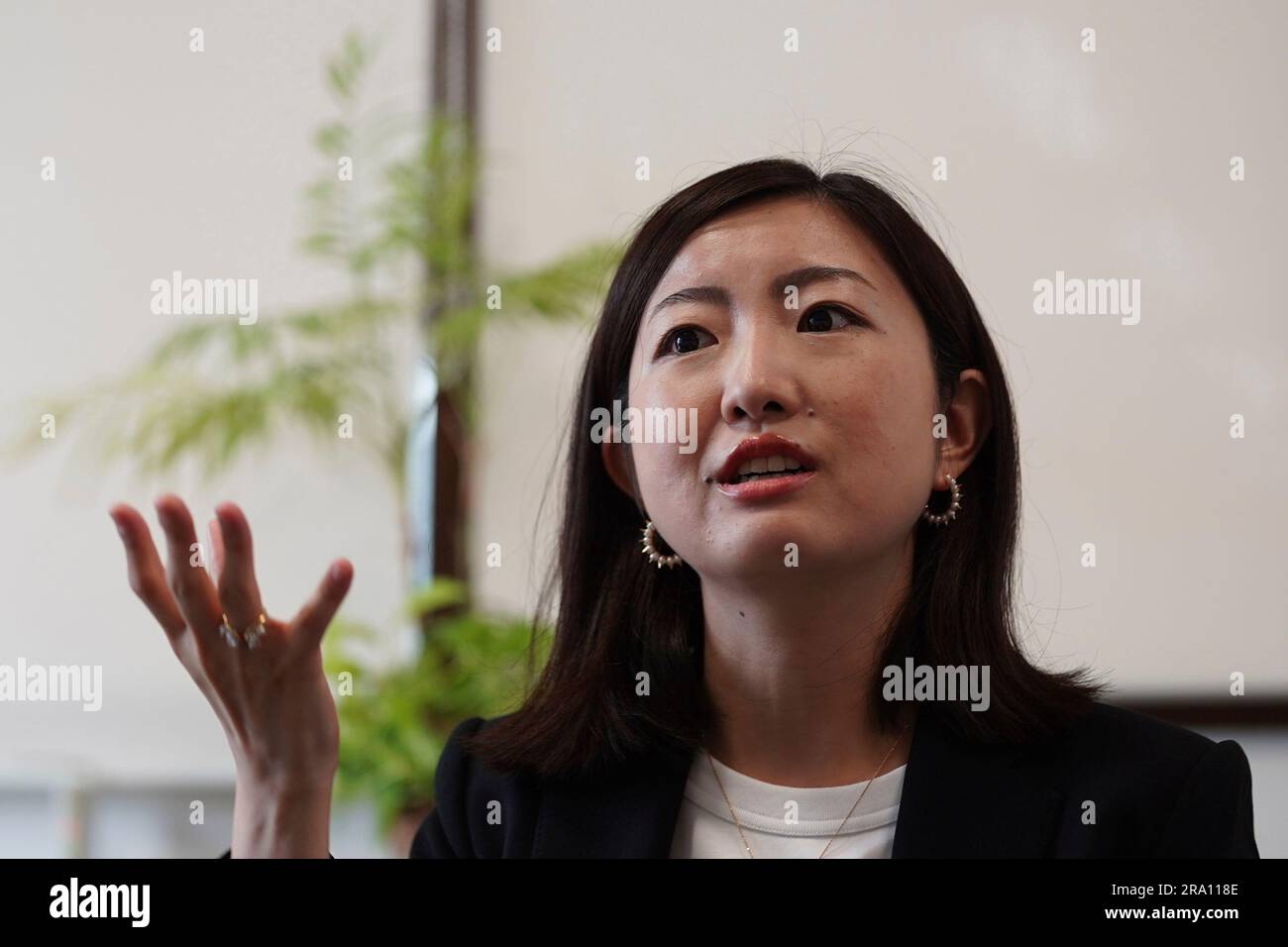 Lawyer Akiko Ozawa, whose law firm advises job-leavers although usually ...