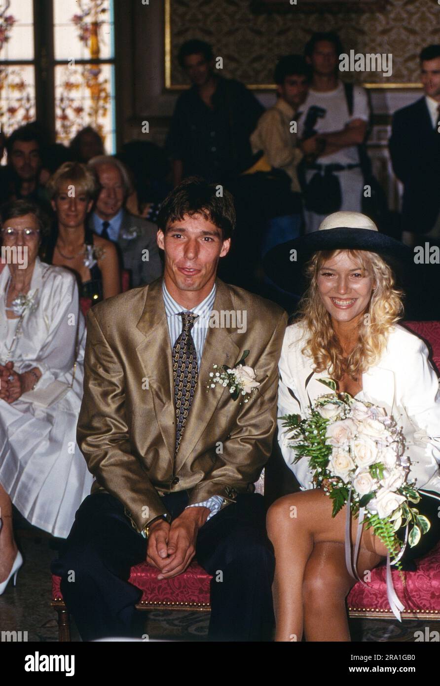 Michael Stich, deutscher Tennisspieler, bei seiner standesamtlichen ...