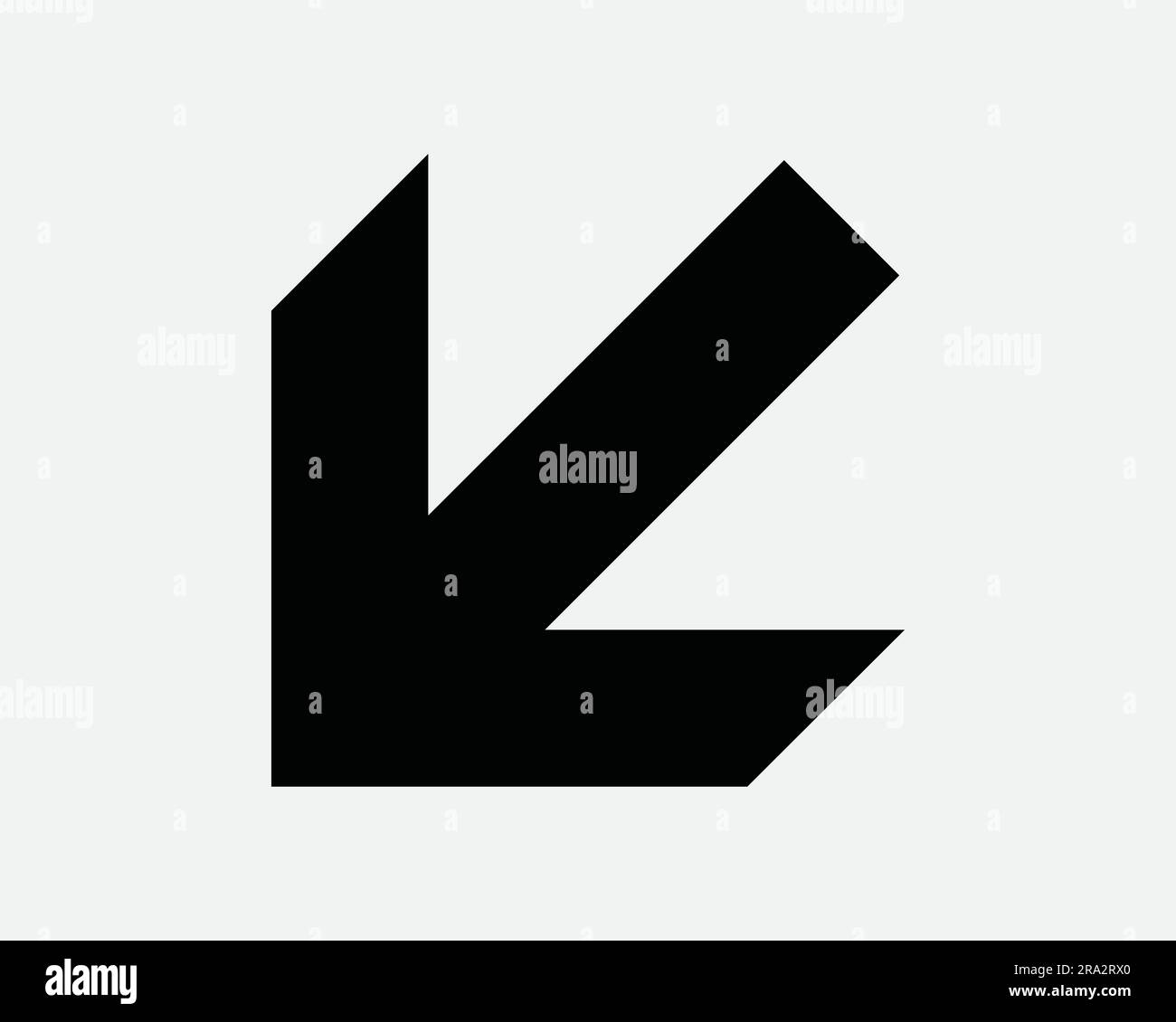 Symbol "Pfeil Unten Links". Point Pointer Exit Path Entrance Navigation Direction Traffic Road ...