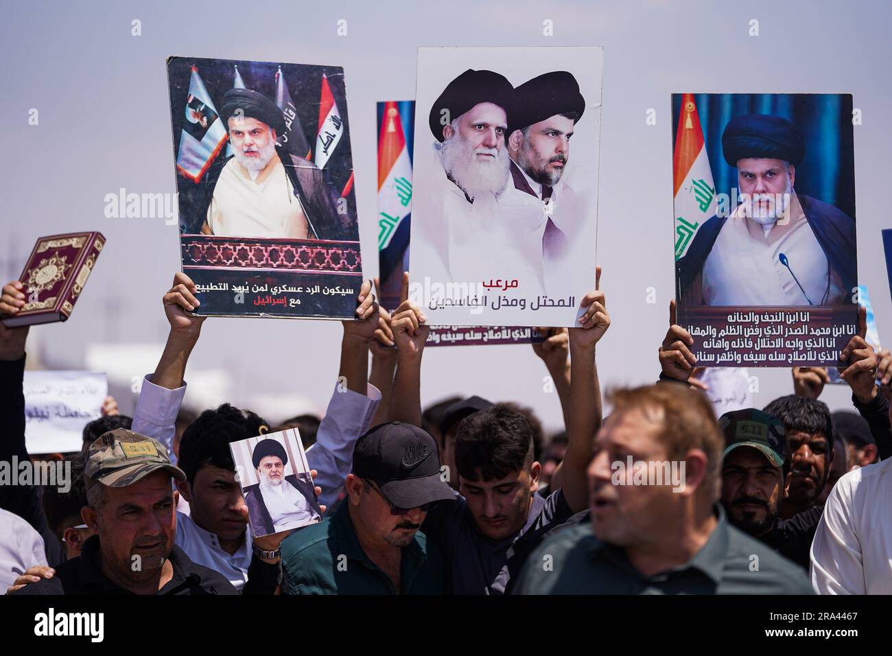 Al-Hamdaniya, Irak. 30. Juni 2023. Unterstützer des irakischen ...