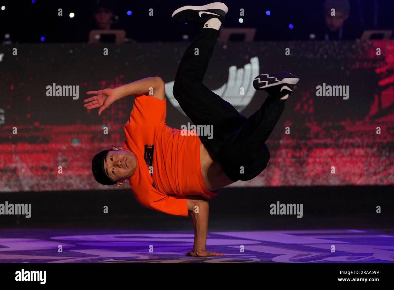 Japan's Shigekix takes part in the 1vs1 b-boy competition of the 2023 ...