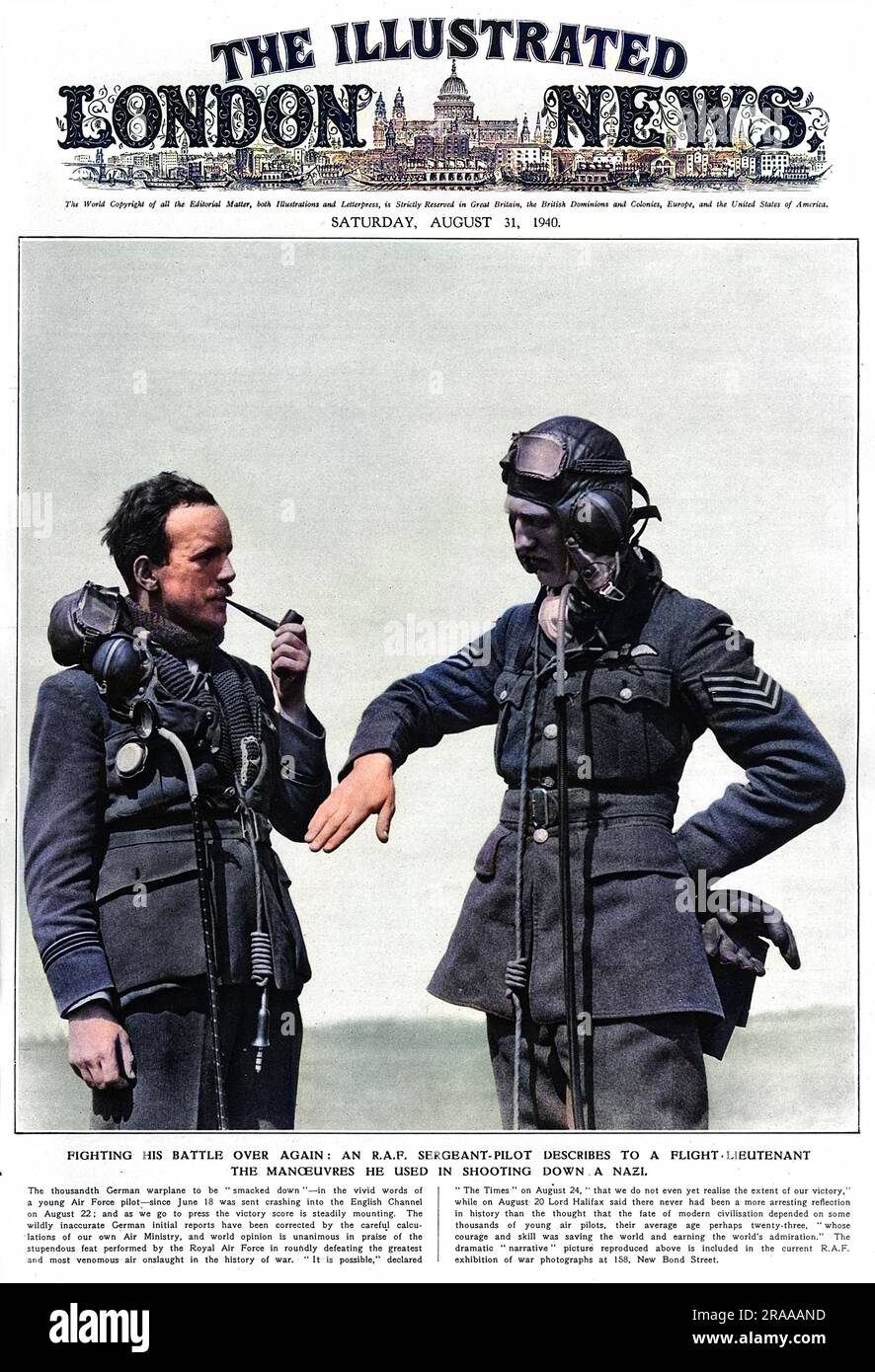 Ein R.A.F Sergeant-Pilot beschreibt einem Flugleutnant die Manöver, die ...