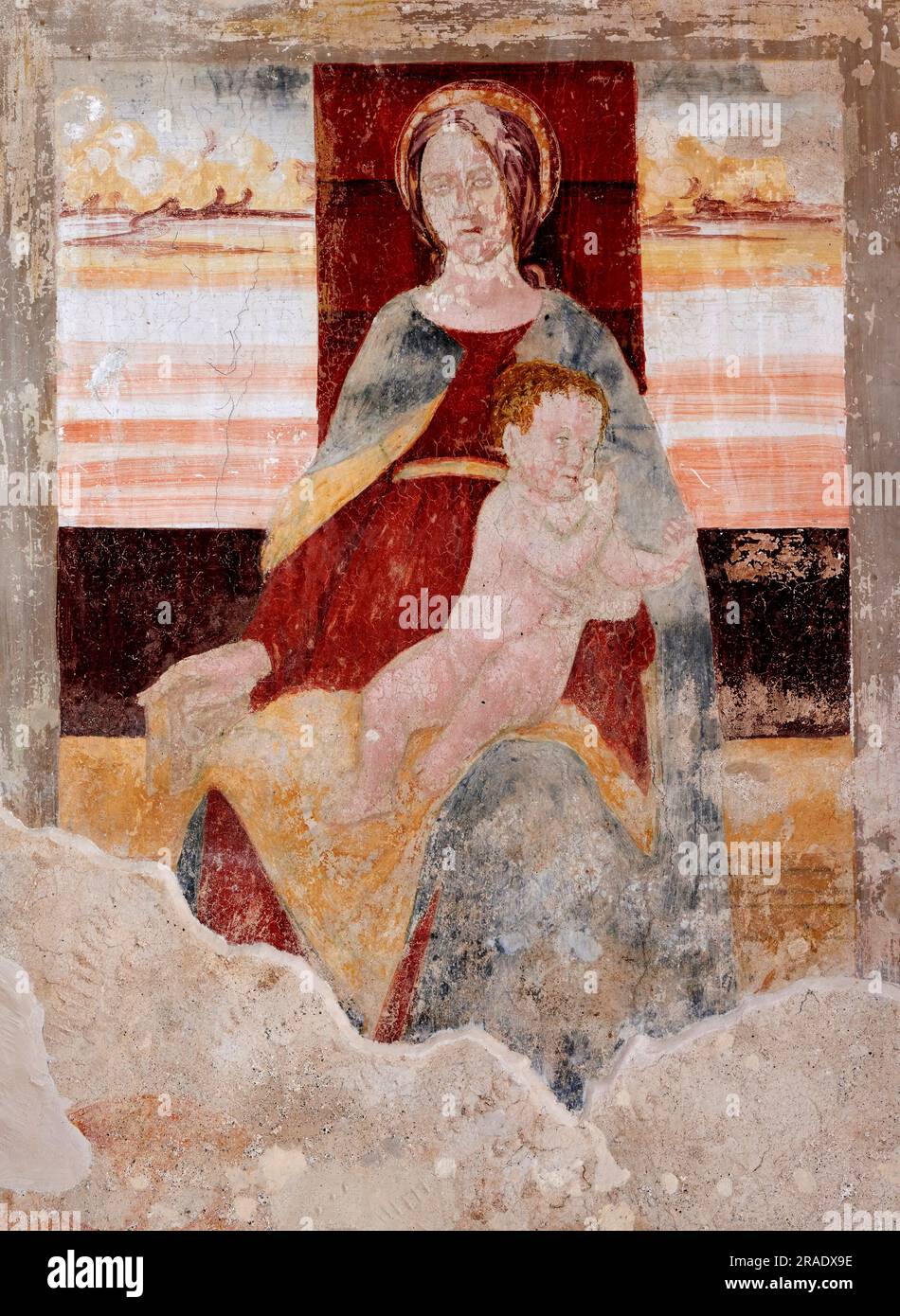 Madonna col Bambino in trono - pittore bresciano del secondo Quarto del XVI secolo - Coccaglio ...