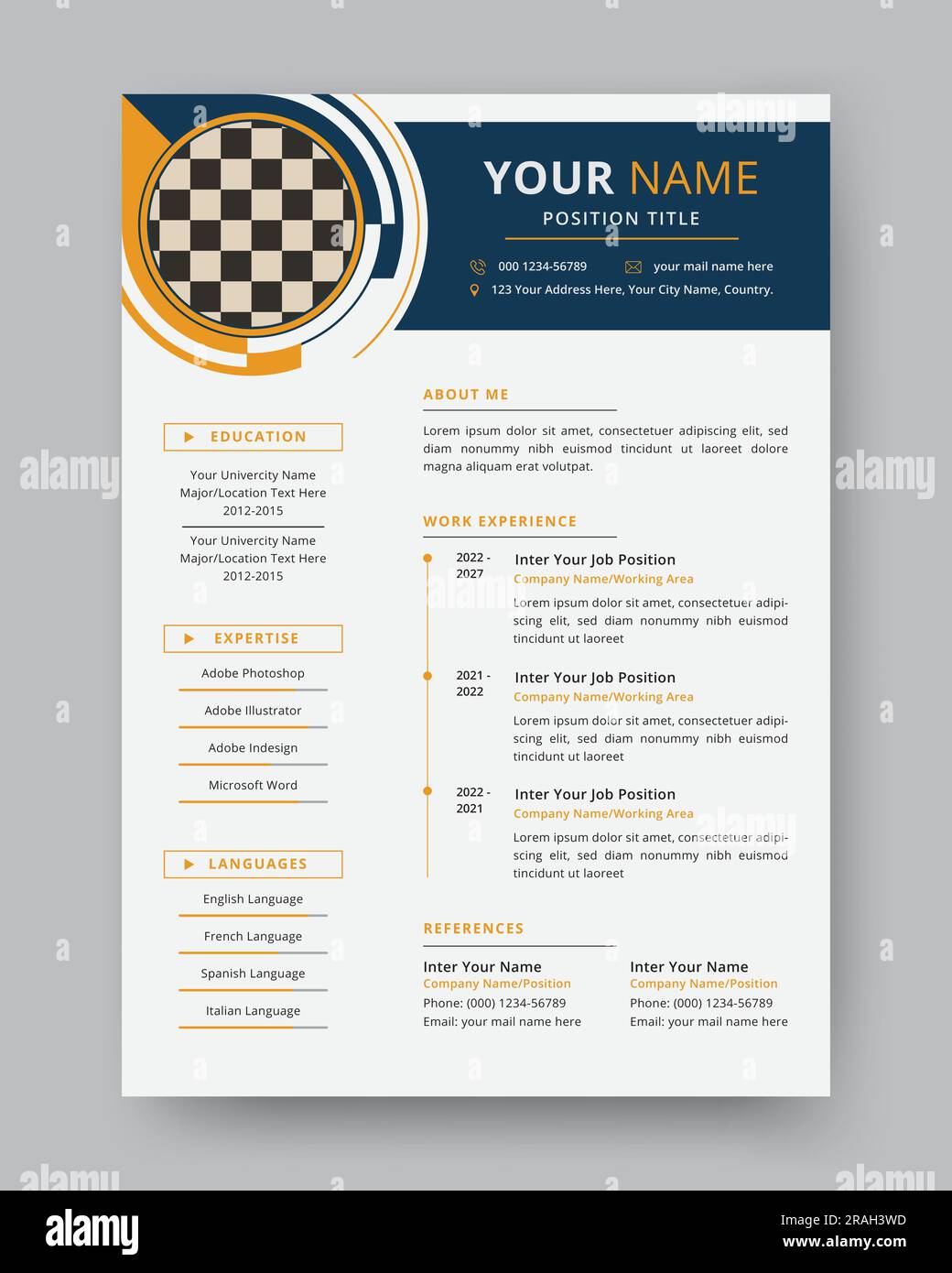 Resume cv curriculum vitae template Stock-Vektorgrafiken kaufen - Seite ...