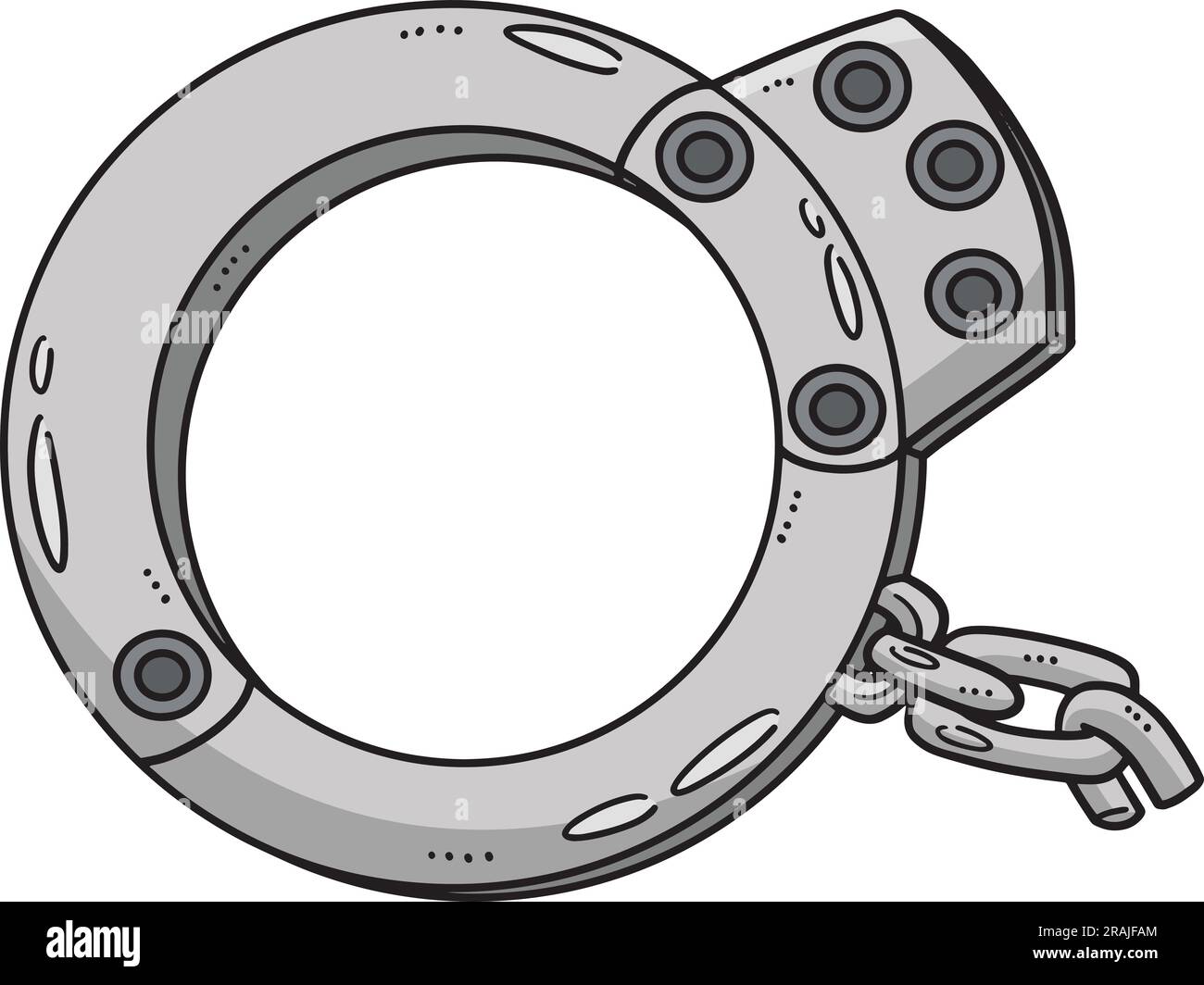 Farbige Clipart-Abbildung: Handschellen-Cartoon Stock-Vektorgrafik - Alamy