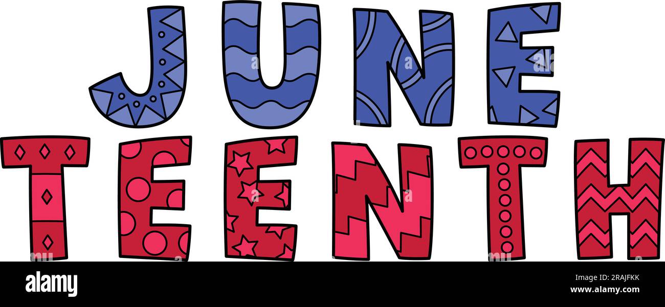 Juneteenth Banner Cartoon Colored Clipart Stock-Vektorgrafik - Alamy
