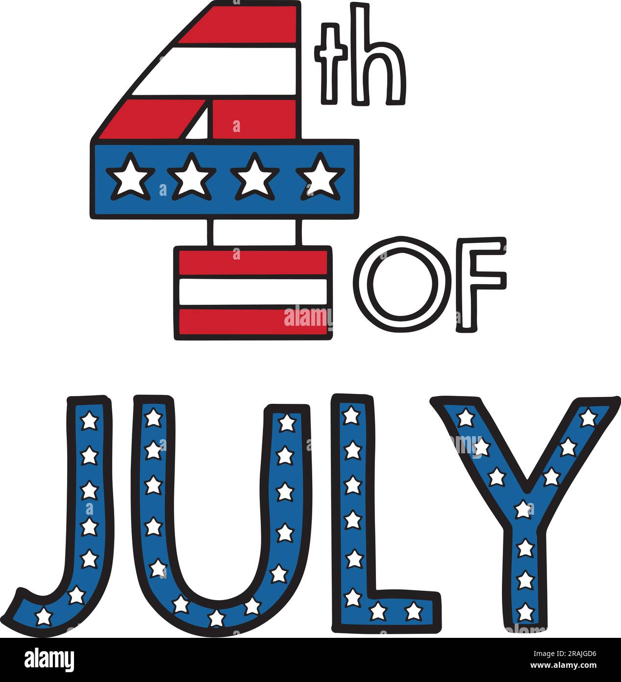 4. Juli Cartoon farbige Clipart-Illustration Stock-Vektorgrafik - Alamy