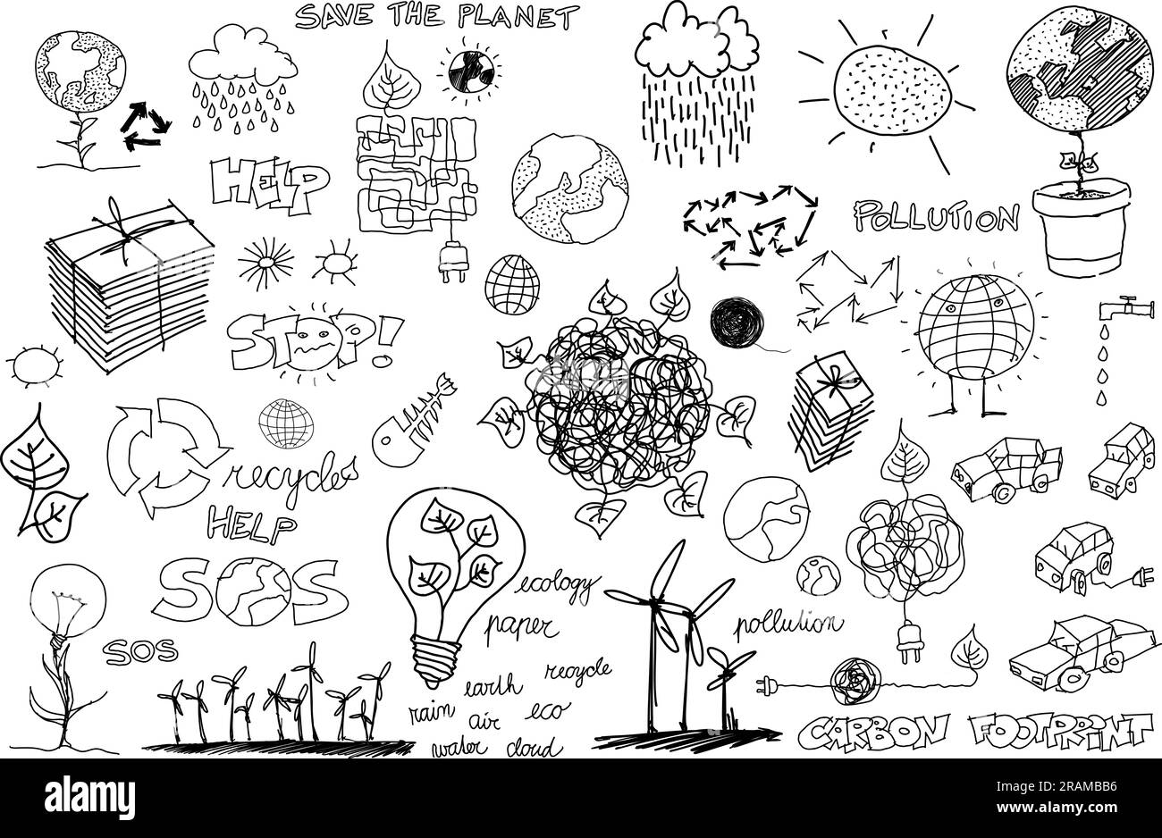 Planeten erde zeichnen Schwarzweiß-Stockfotos und -bilder - Alamy