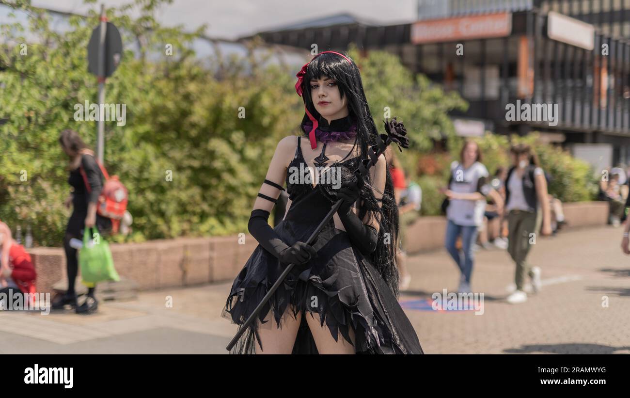 2. Juli 2023, Düsseldorf, NRW, Deutschland: Die Figur Homura Akemi aus ...