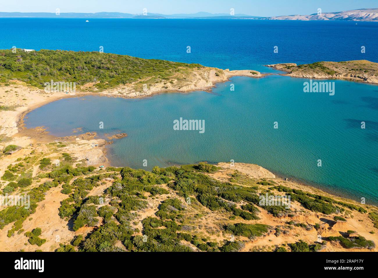 Luftaufnahme der Halbinsel Lopar, der Insel Rab, Kroatien ...