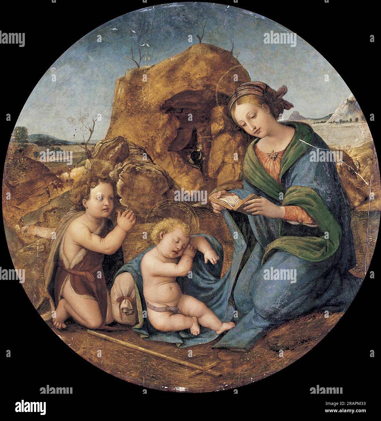 Die Madonna und das schlafende Christuskind mit dem kleinen Heiligen Johannes dem Täufer von ...