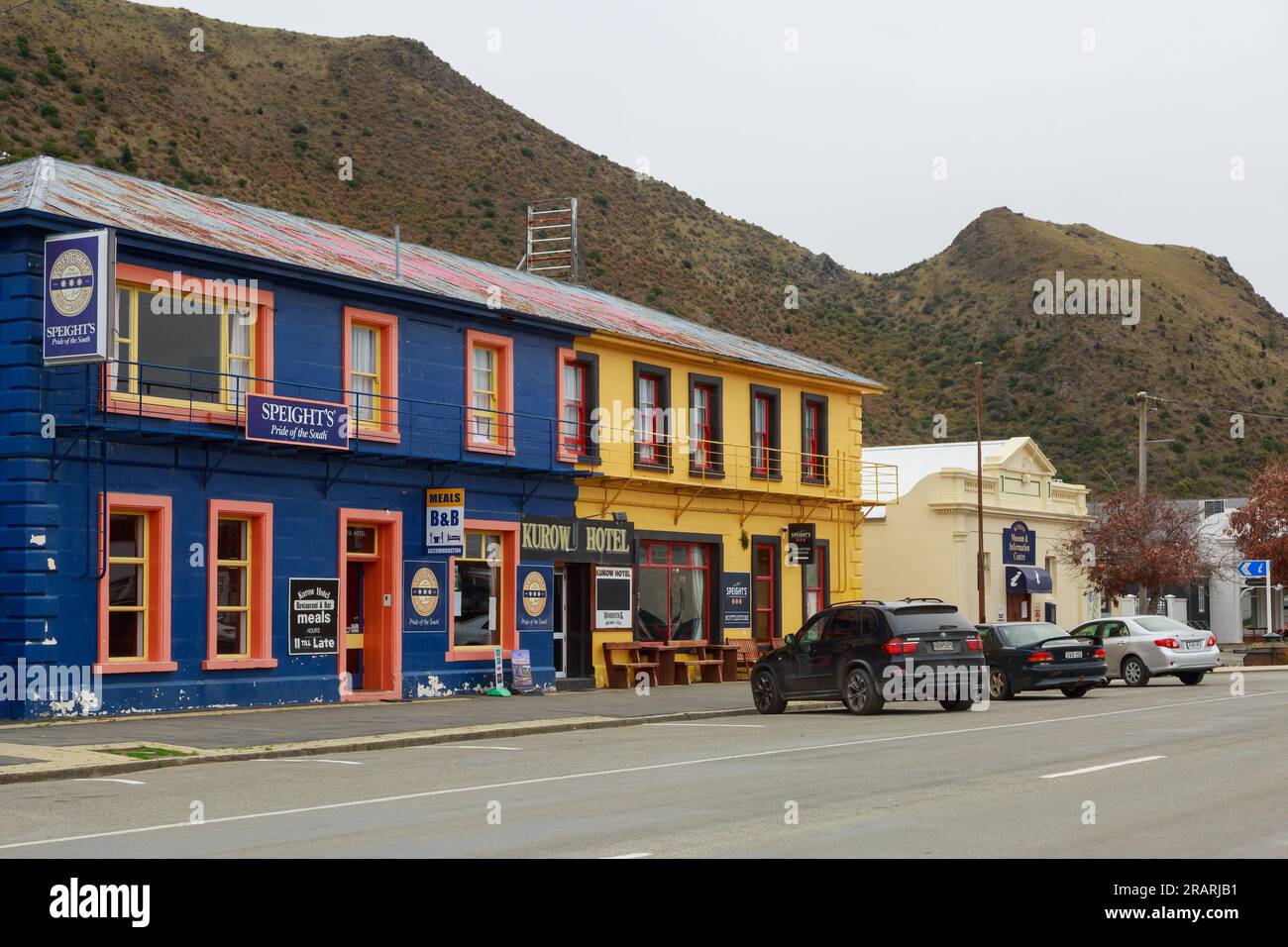 Das Kurow Hotel, ein historisches Pub und Hotel aus dem Jahr 1890er in ...