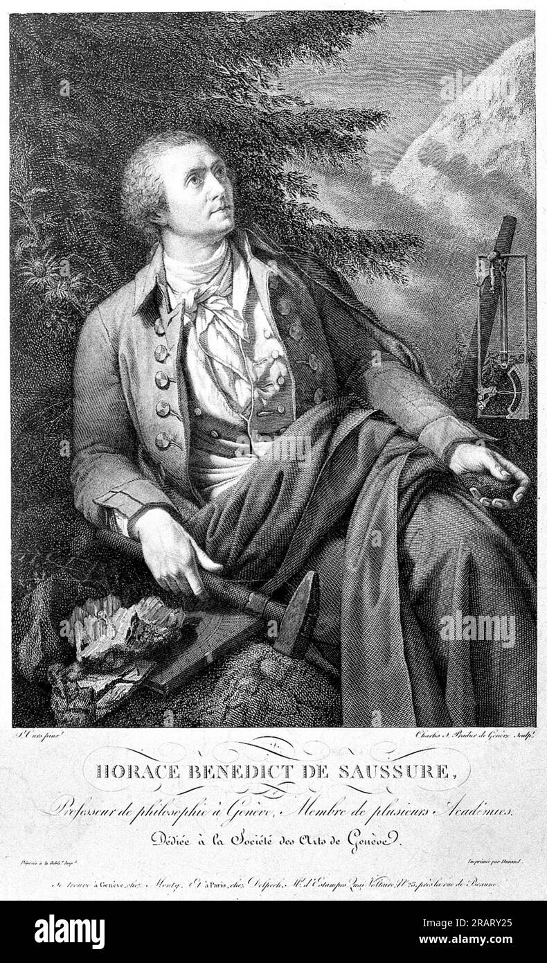 Horace Bénédict de Saussure. Strichgravierung von C. S. Pradier nach J ...