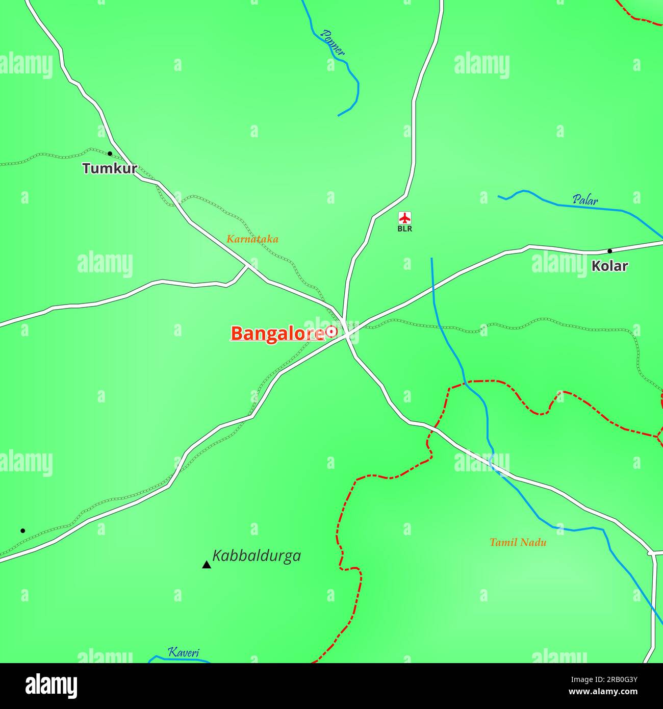 Bangalore india city map -Fotos und -Bildmaterial in hoher Auflösung – Alamy