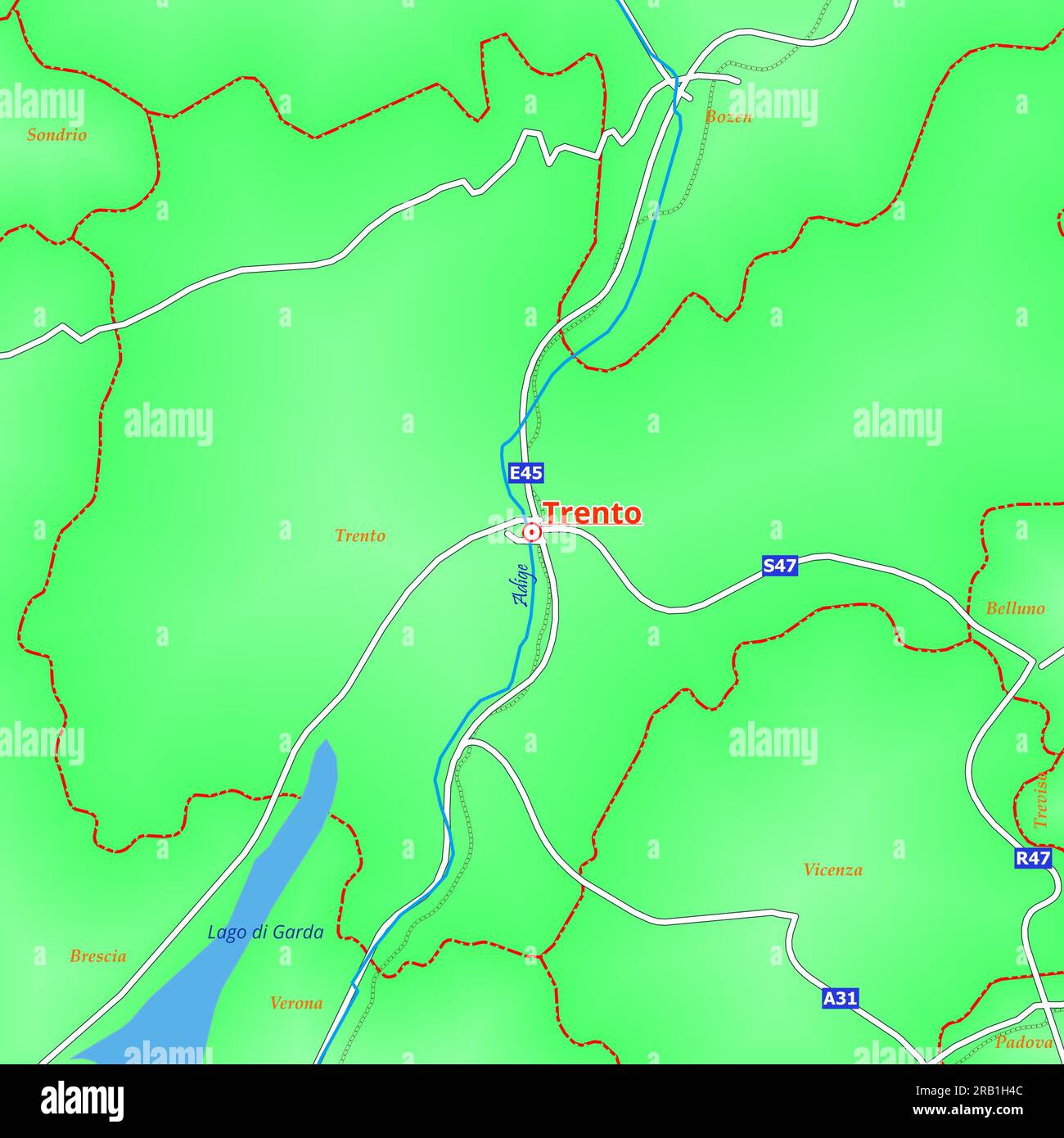 Map of trento -Fotos und -Bildmaterial in hoher Auflösung – Alamy
