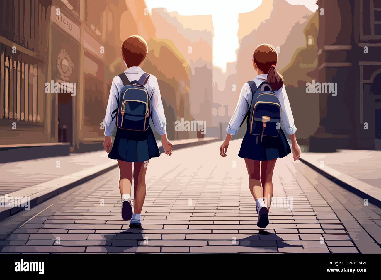 Zurück zur Schule Kinder gehen zur Schule zurück zur Schule Kinder Schulen Jahr Schulen Schulen ...