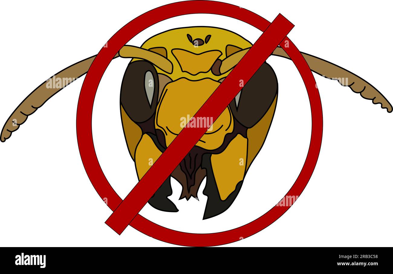 Europäisches Wespula- oder Vespula germanica-Symbol. Flaches ...