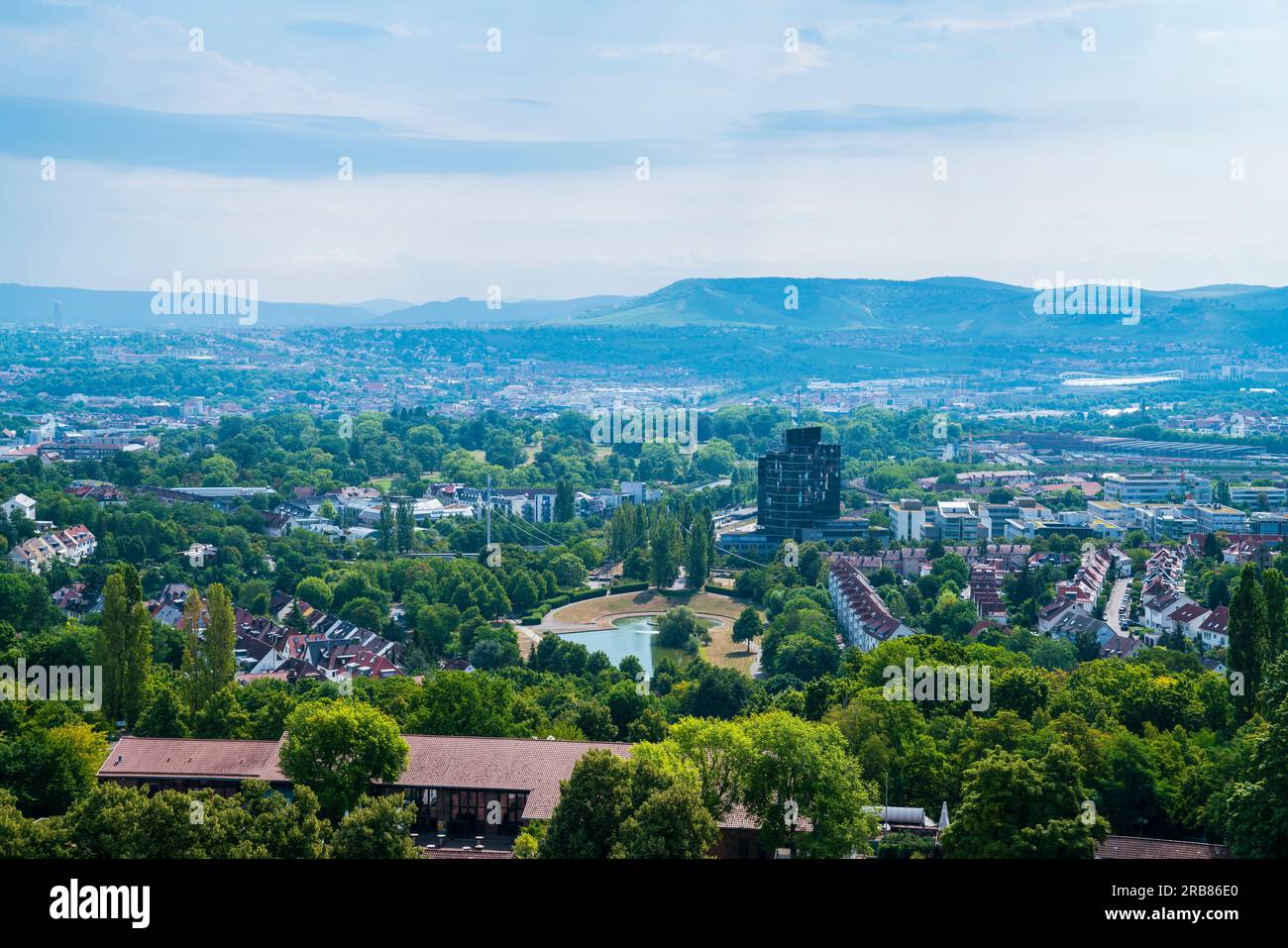Deutschland, Stuttgarter Stadt Panoramablick über die Stadtteile ...