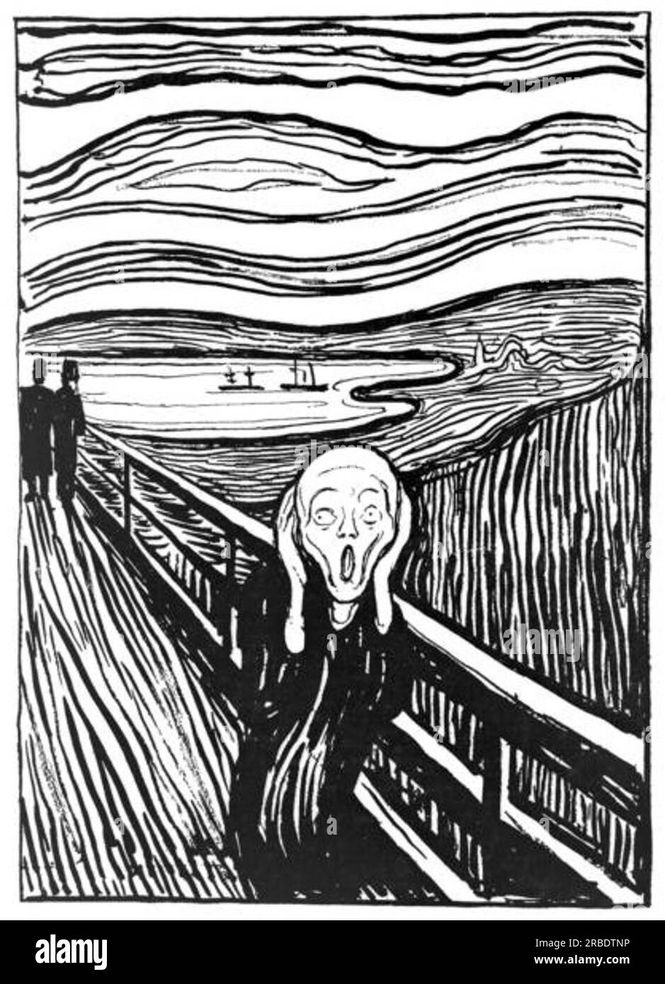 The scream by edvard munch Schwarzweiß-Stockfotos und -bilder - Alamy