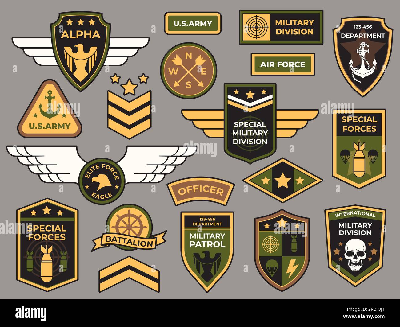 Militärausweise. Militärschild, Air Force Captain Schild und ...