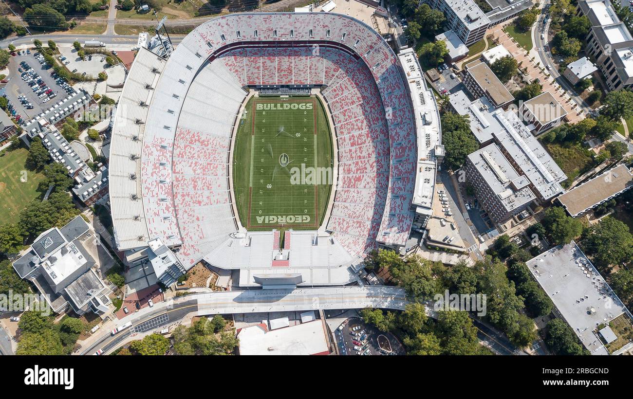 03. Oktober 2018, Athen, Georgia, USA: Das Sanford Stadium, das ...