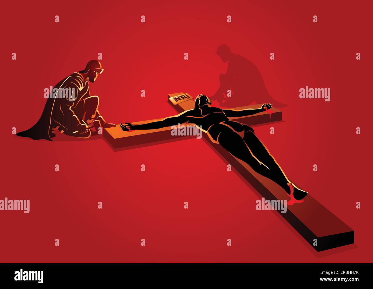 Ans kreuz genagelt Stock-Vektorgrafiken kaufen - Alamy