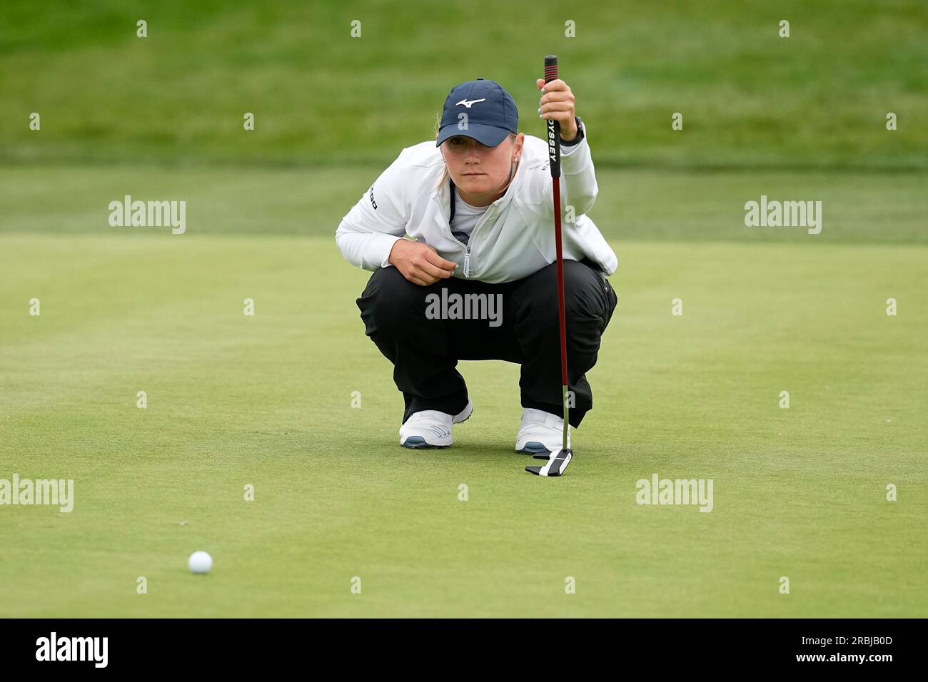Bailey Tardy measures her putt on the eighth green during the first round of the U.S. Women's ...