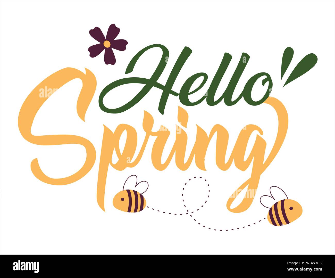 Hallo frühling schrift Stock-Vektorgrafiken kaufen - Alamy