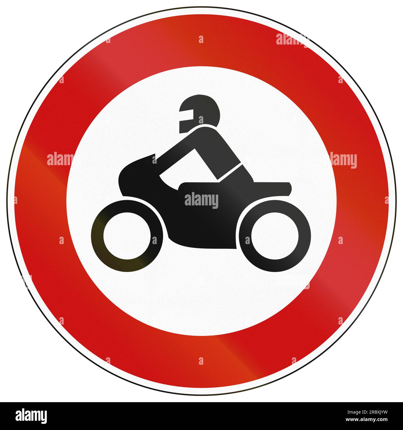 Deutsches Verkehrszeichen zum Verbot der Durchfahrt von Motorrädern ...