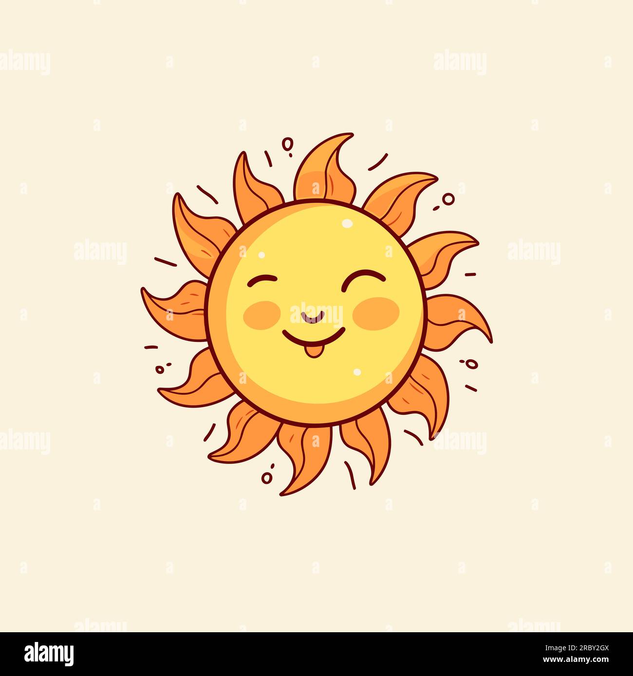 So. Von Hand gezeichnete Comic-Illustration der Sonne. Vektor-Doodle ...