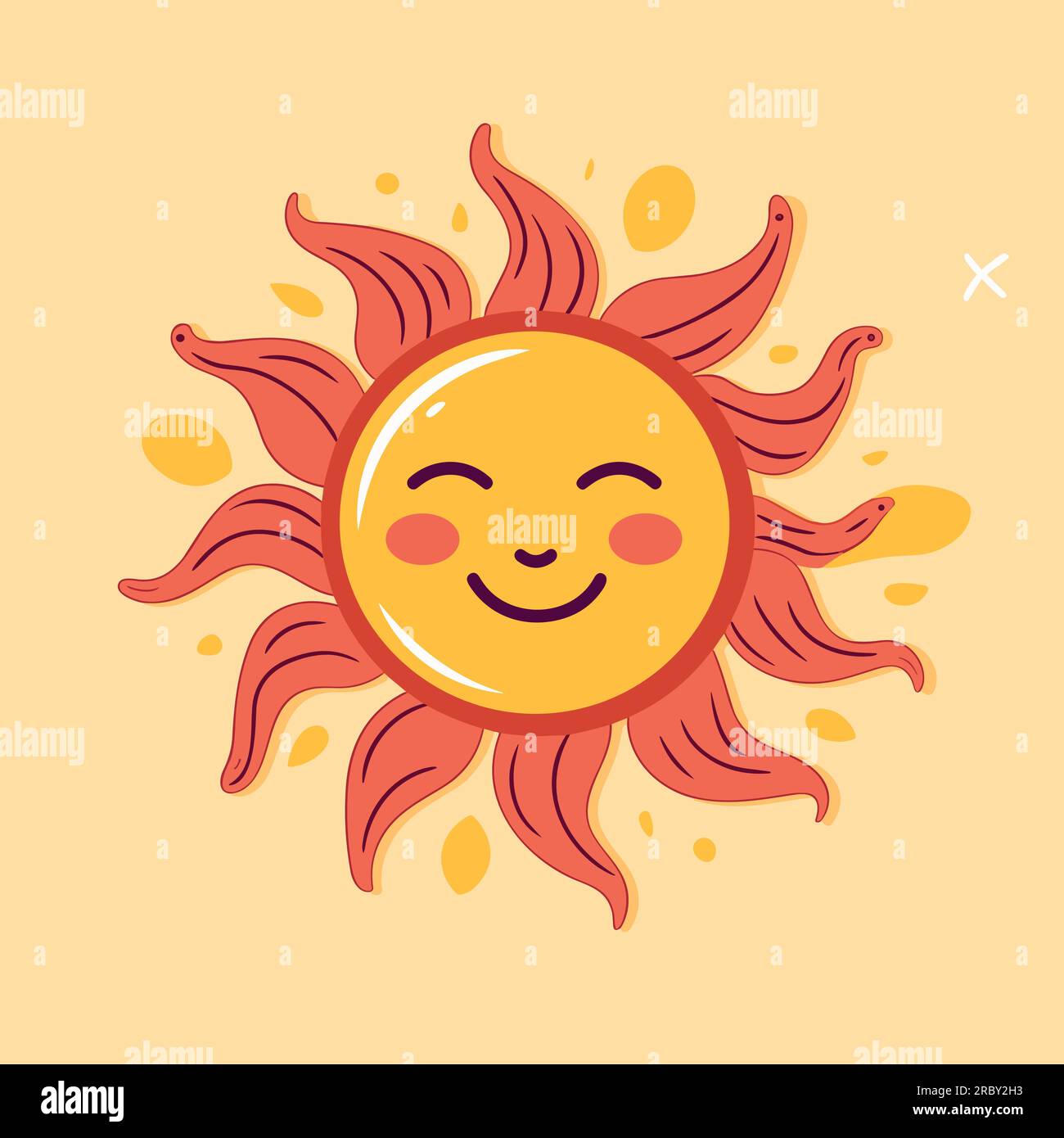 So. Von Hand gezeichnete Comic-Illustration der Sonne. Vektor-Doodle ...