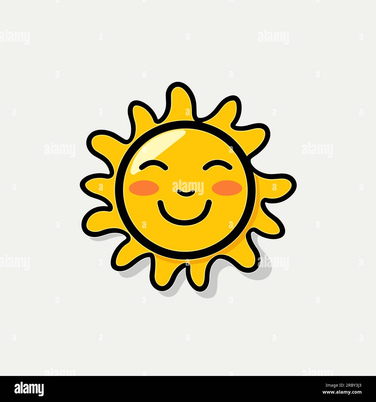 So. Von Hand gezeichnete Comic-Illustration der Sonne. Vektor-Doodle ...