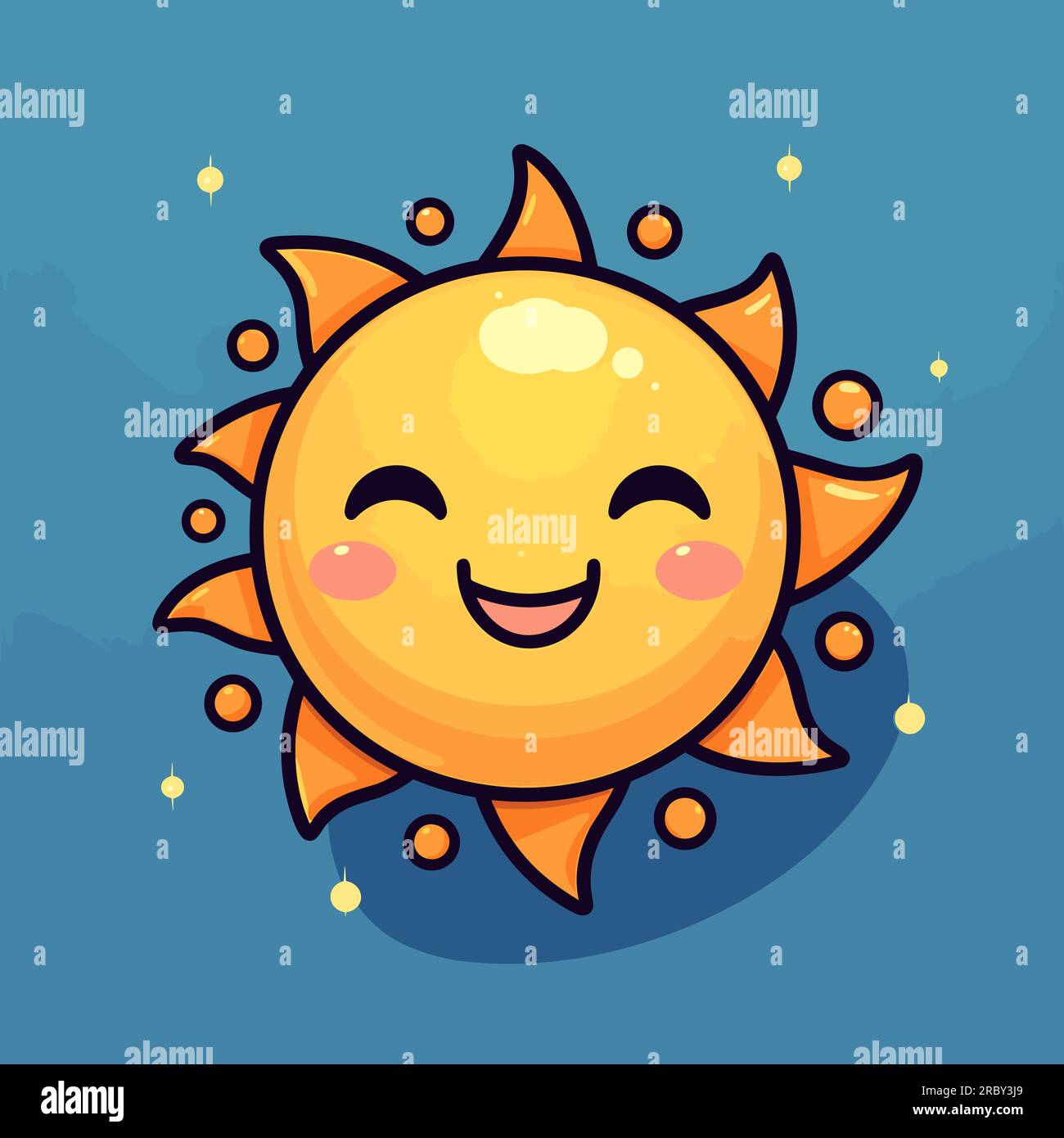 So. Von Hand gezeichnete Comic-Illustration der Sonne. Vektor-Doodle ...