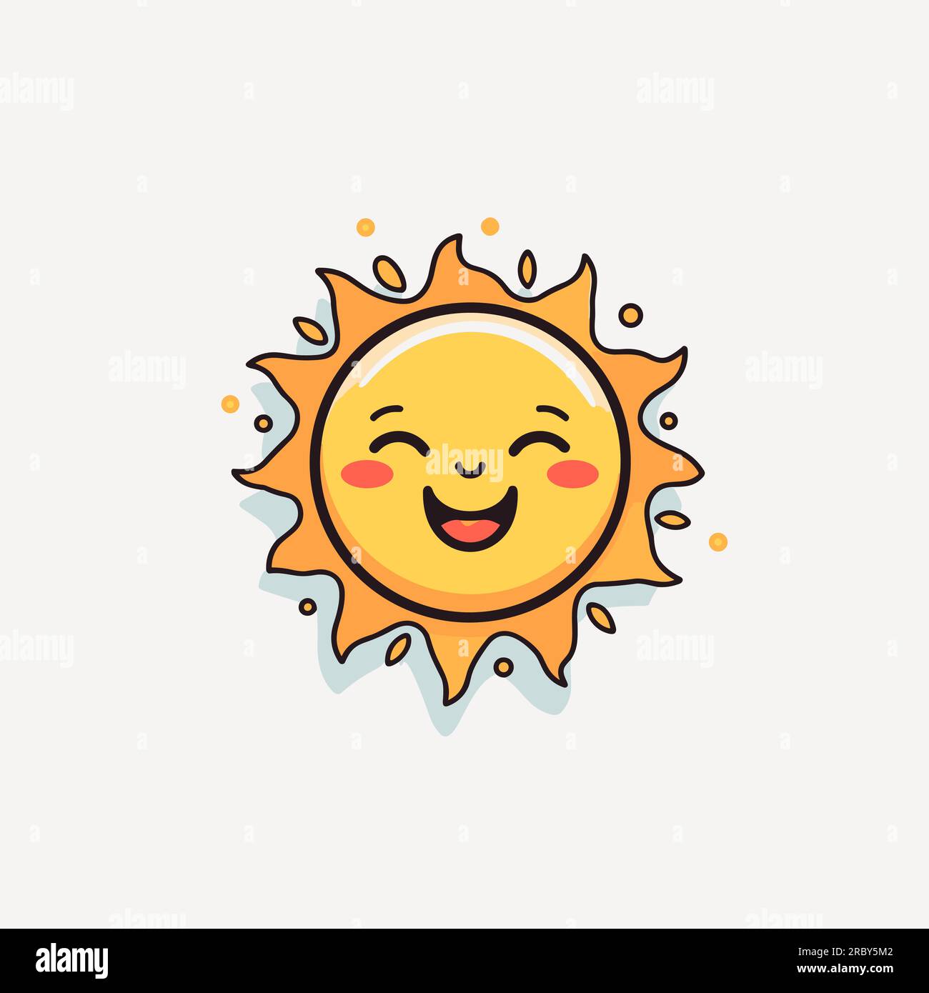So. Von Hand gezeichnete Comic-Illustration der Sonne. Vektor-Doodle ...