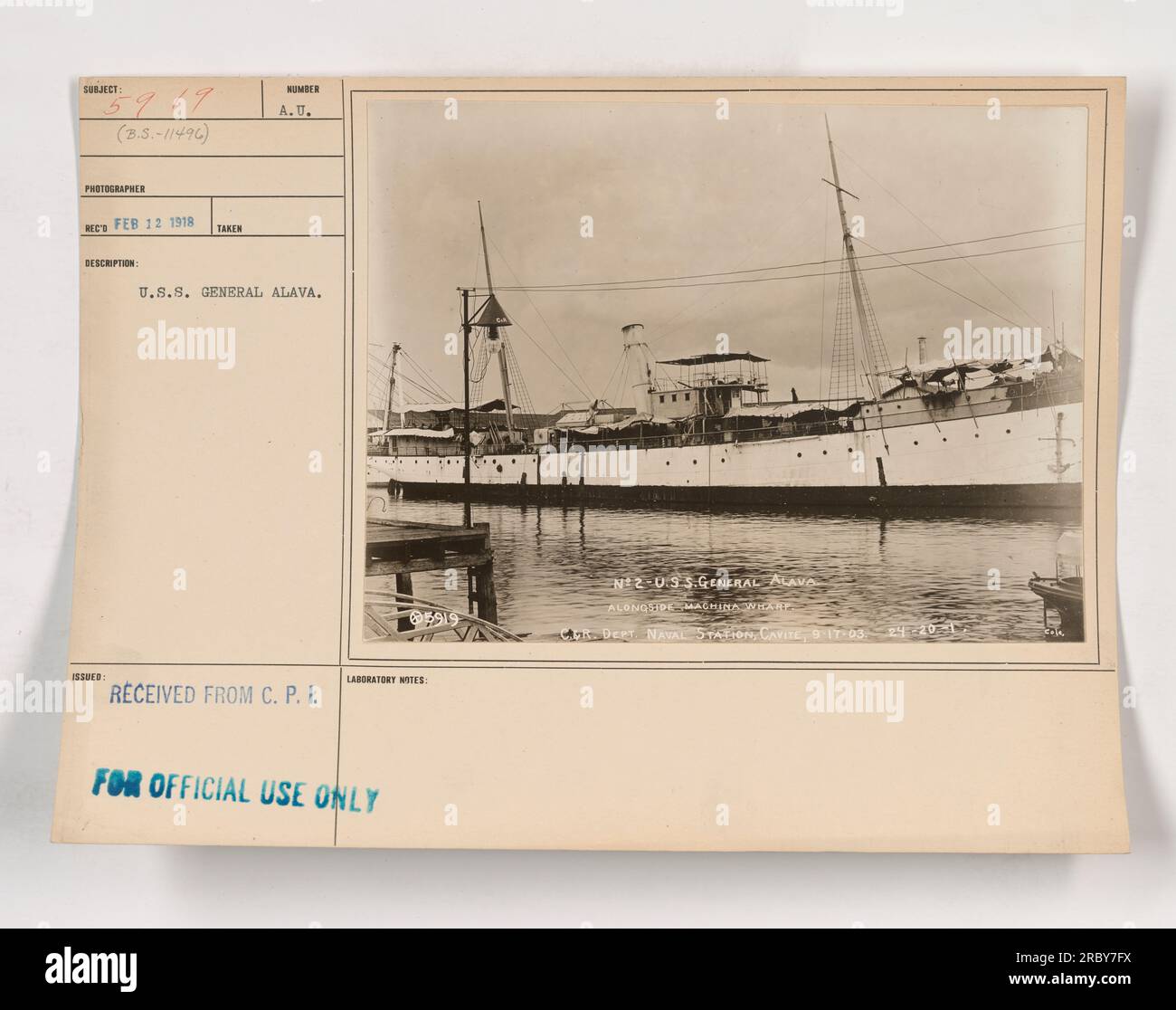 General Alava an Bord der USS 1903 ist auf diesem Foto aus dem Ersten ...