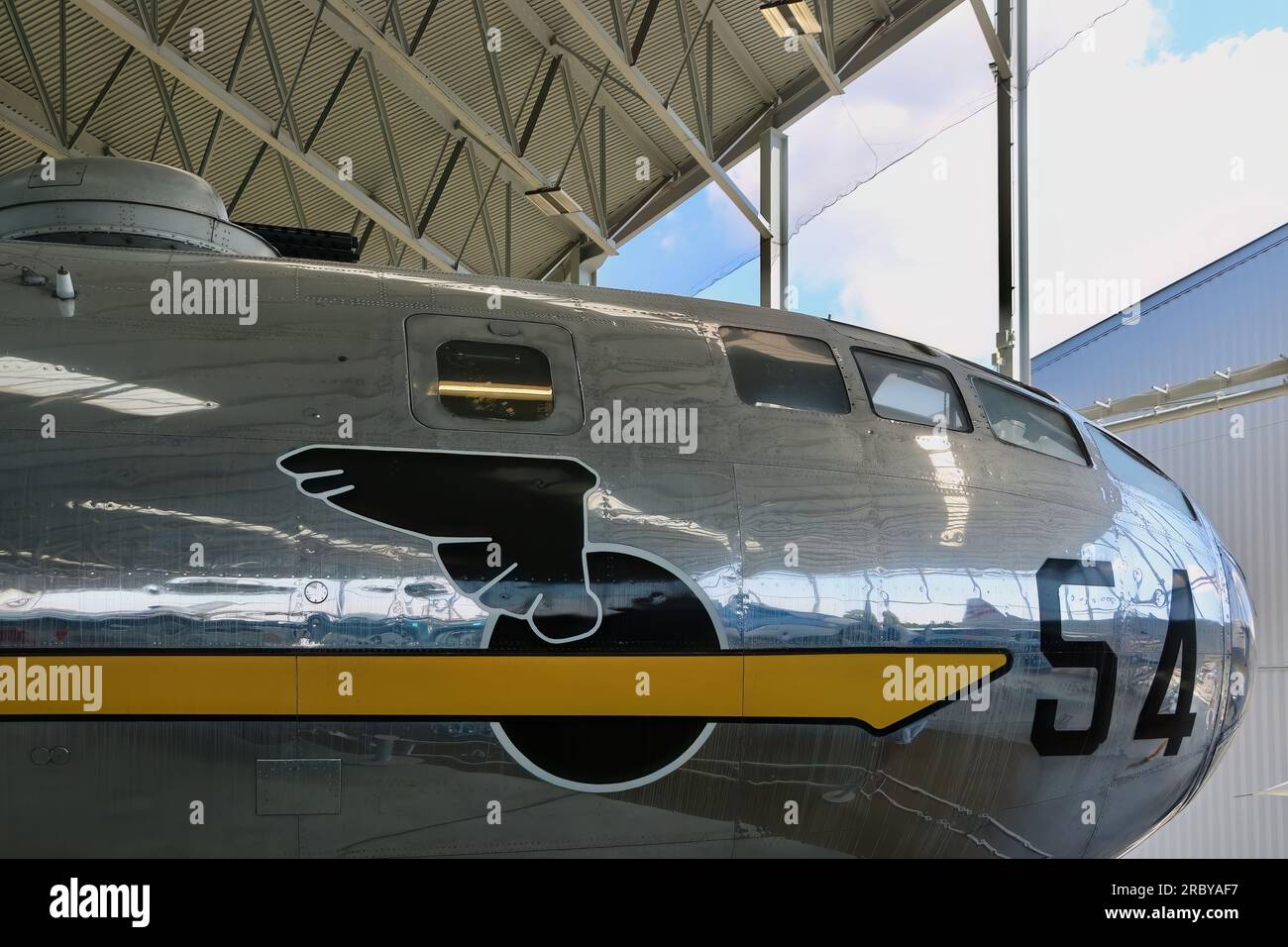 Markierungen auf dem Rumpf eines USAF Boeing B-29 Superfortress T ...