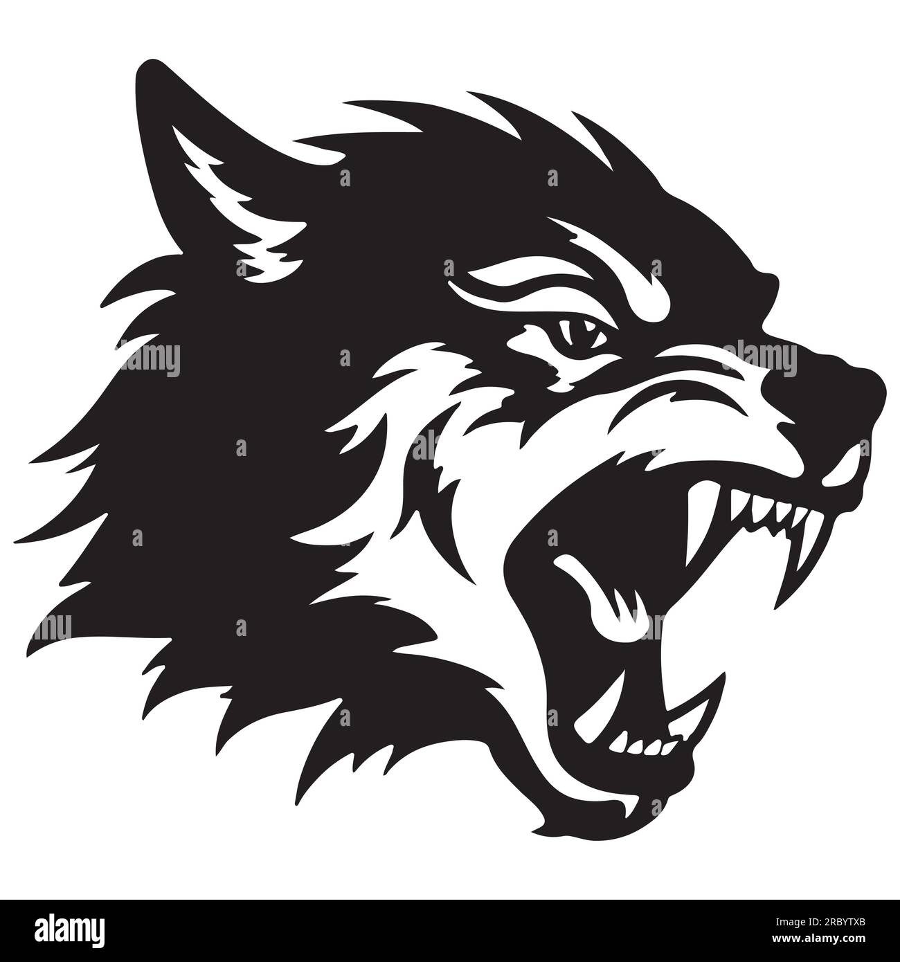 Angry wolf zeichnung Schwarzweiß-Stockfotos und -bilder - Seite 2 - Alamy