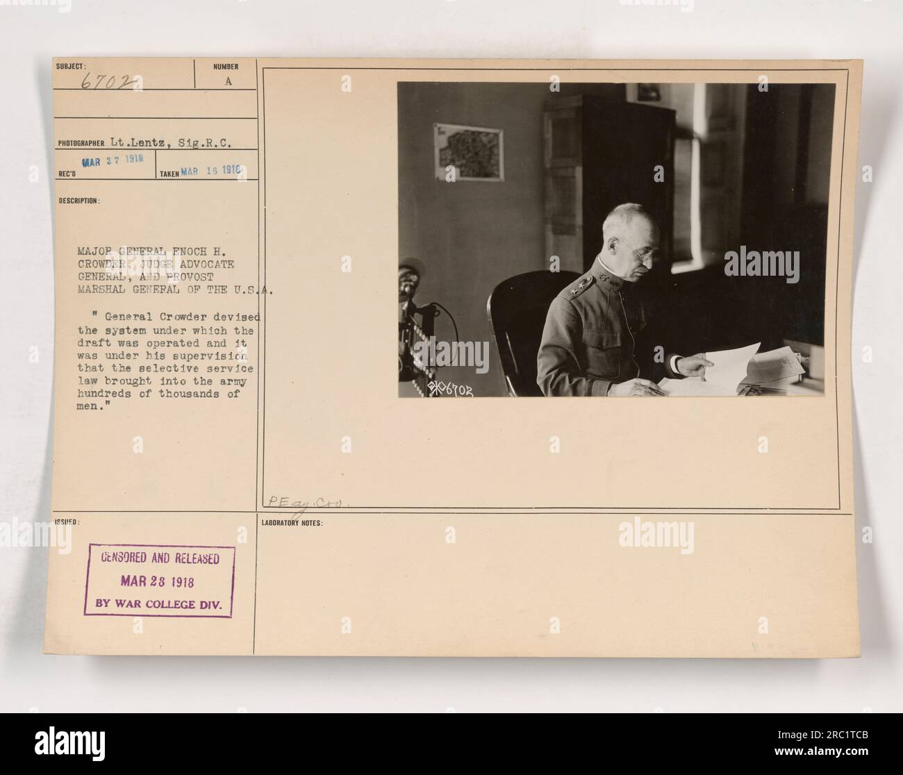 Generalmajor enoch crowder -Fotos und -Bildmaterial in hoher Auflösung ...