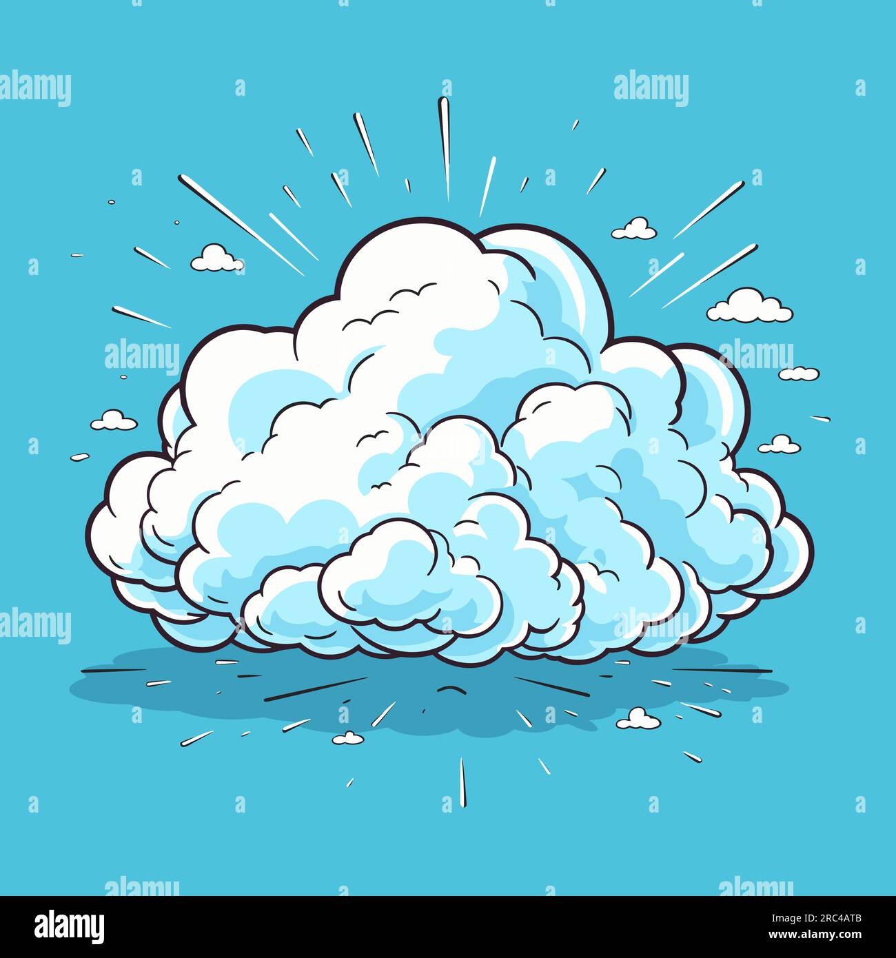 Wolke. Von Hand gezeichnete Wolken-Comic-Illustration. Vektor-Doodle ...