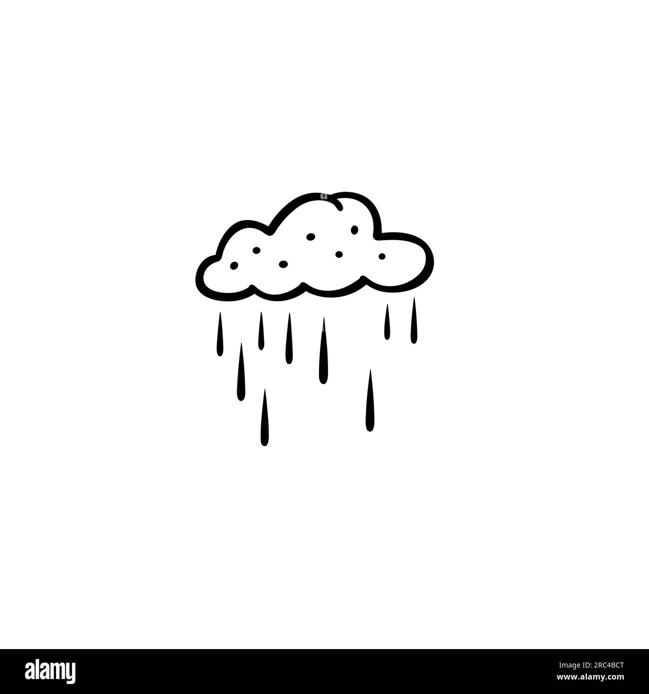 Wolke. Von Hand gezeichnete Wolken-Comic-Illustration. Vektor-Doodle ...