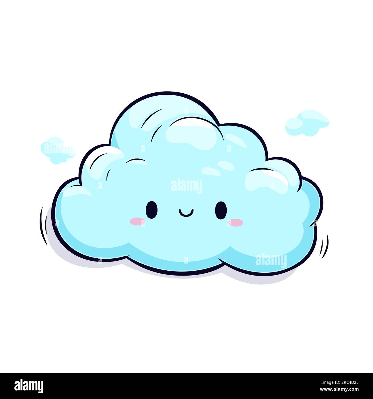 Wolke. Von Hand gezeichnete Wolken-Comic-Illustration. Vektor-Doodle ...